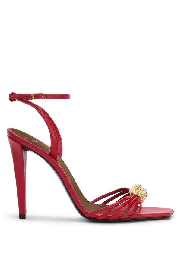 GIUSEPPE ZANOTTI Sunset Glow 105 Leather Sandals - Red