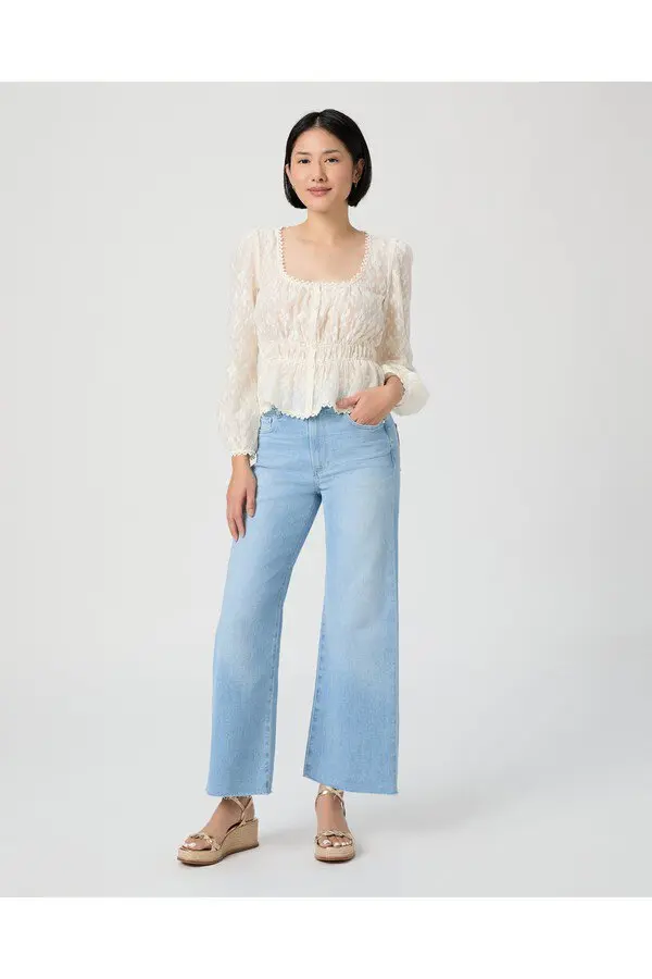 Paige Anessa Petite 29 Wide Leg Jean - Denim