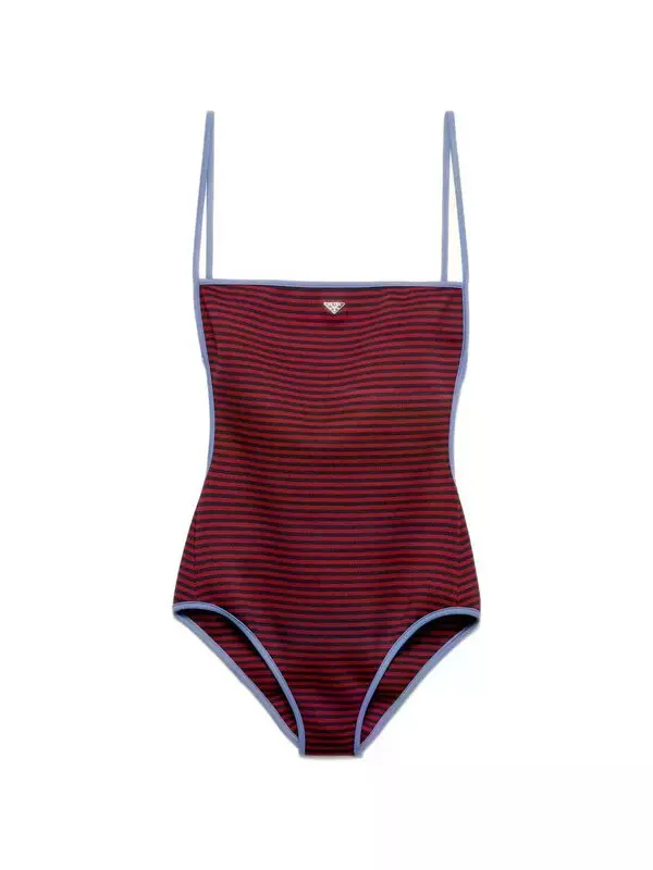 Prada One-piece Interlock Jersey Swimsuit - Red