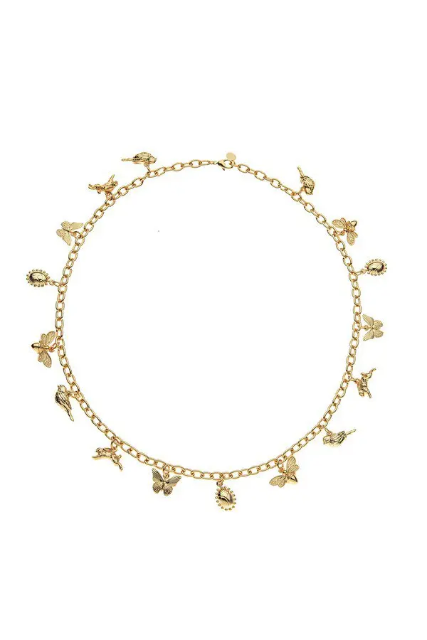 JANE WIN Joy Garden Party Charm Necklace - Gold