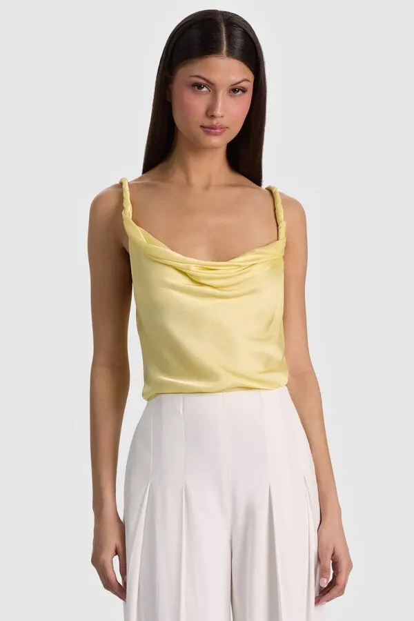 Alice + Olivia Monique Twist Strap Tank - Yellow