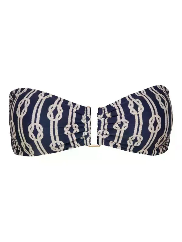 LENNY NIEMEYER Rita Patterned Bandeau Bikini Top - Blue