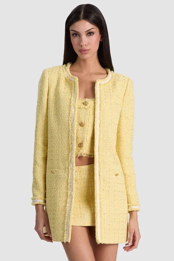Alice + Olivia Kidman Long Jacket - Yellow