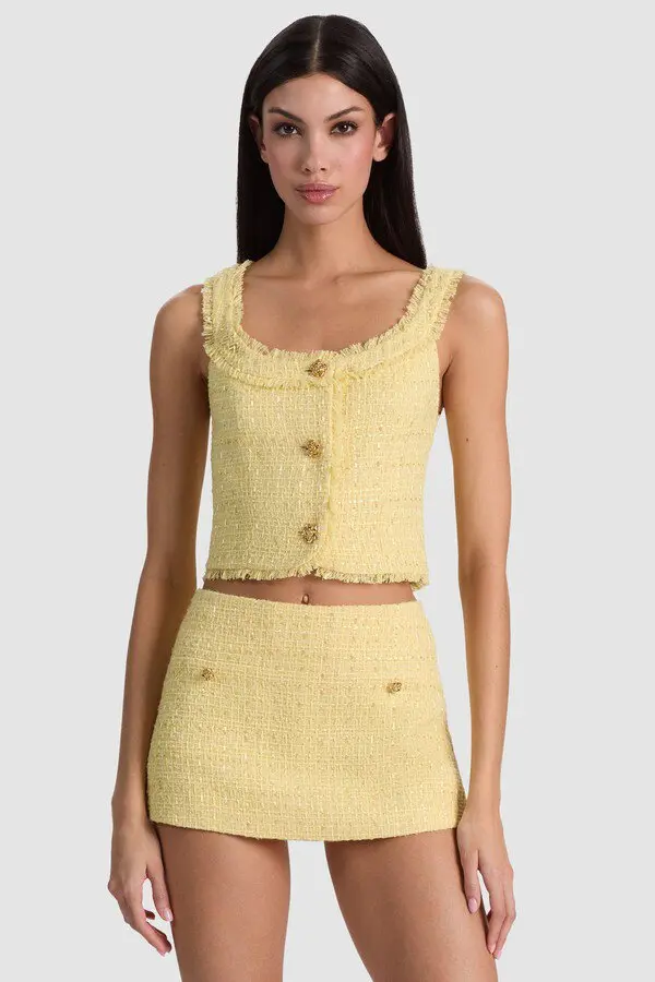 Alice + Olivia Shila Corset Top - Yellow