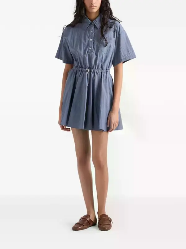 Prada Short-sleeved Technical Pongé Shirt Dress