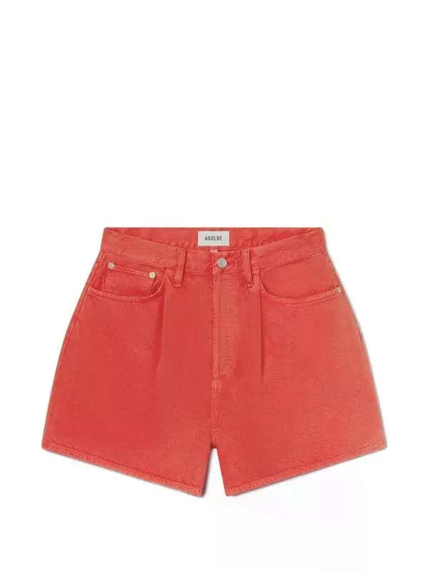 AGOLDE Rhoda Pleated Shorts - Red