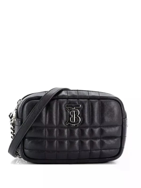 Burberry Lola Camera Bag Quilted Leather Mini Crossbody Bag - Black