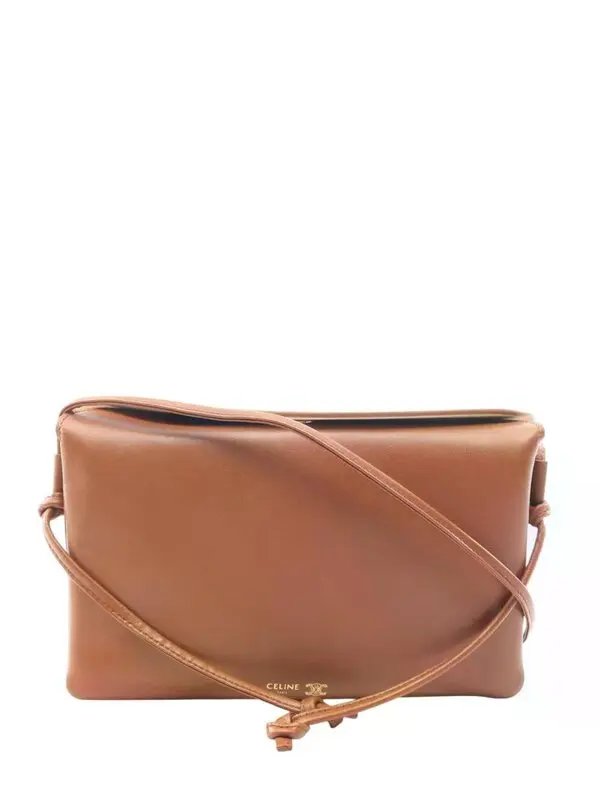 Celine 2010-2026 Smooth Calfskin Trio Flap Crossbody Bag - Brown