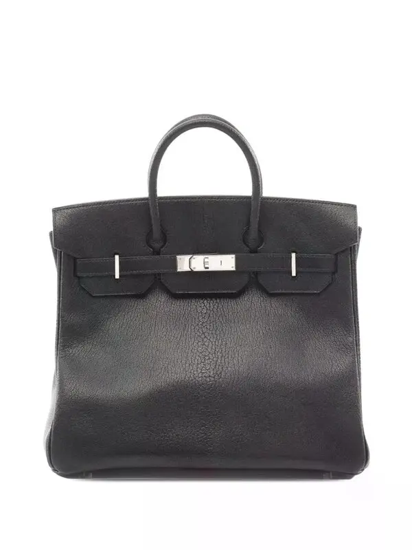 Hermès 2009 Chevre Haut À Courroies 32 Handbag - Black