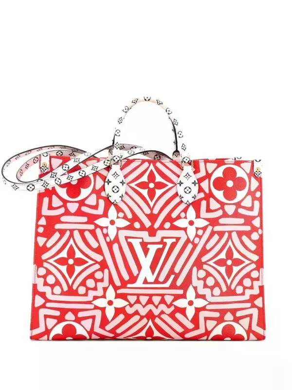LOUIS VUITTON Onthego Limited Edition Crafty Monogram Giant Gm Tote Bag - Red