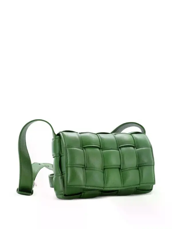 Bottega Veneta Cassette Padded Maxi Intrecciato Small Crossbody Bag - Green