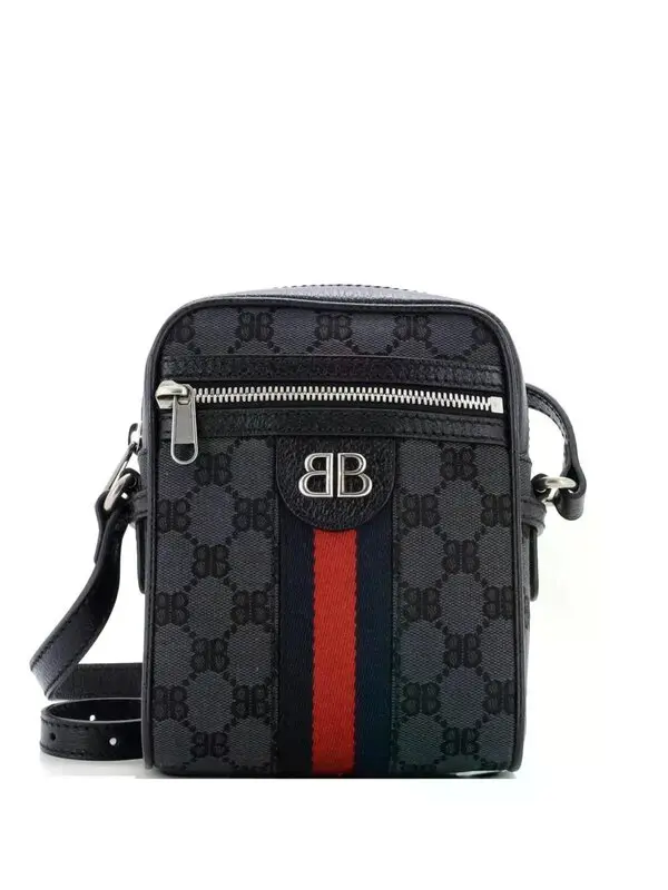 Balenciaga X Gucci Hacker Project Bb Canvas Messenger Bag - Black