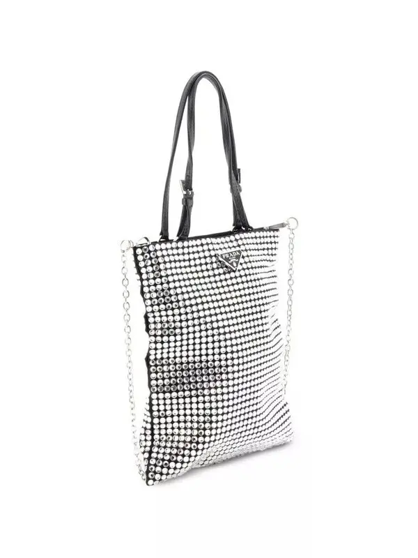 Prada Chain Flat Crystal Embellished Mini Tote Bag