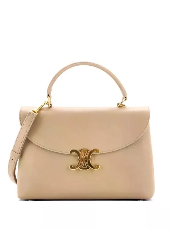 Celine Nino Top Handle Bag Leather Medium Satchel - Neutrals