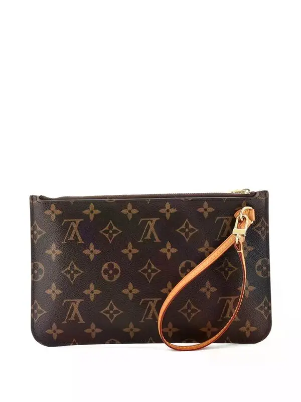 LOUIS VUITTON Neverfull Pochette Monogram Canvas - Brown