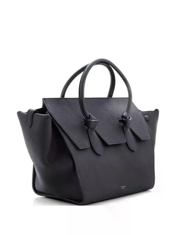 Celine Tie Knot Grainy Leather Mini Tote Bag - Black