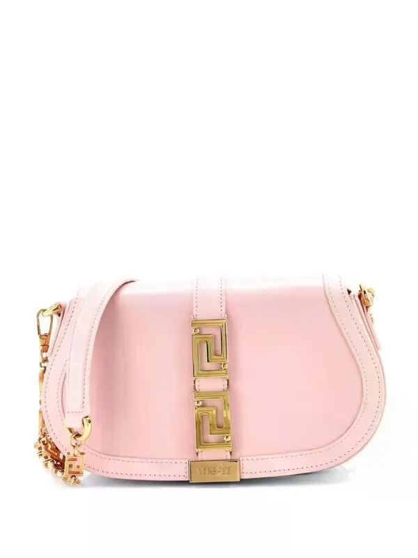 Versace Greca Goddess Leather Medium Shoulder Bag - Pink