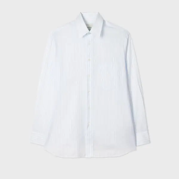 Paul Smith Light Textured Stripe Shirt - Blue
