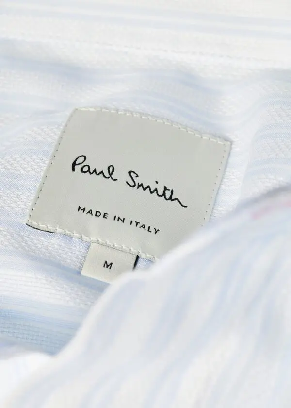Paul Smith Light Textured Stripe Shirt - Blue