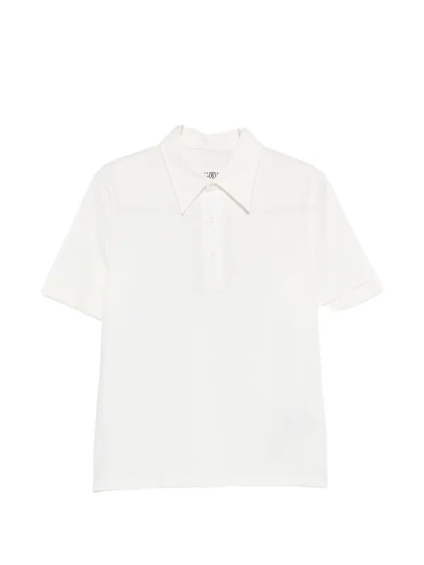 MAISON MARGIELA Logo Cotton Polo Shirt - White