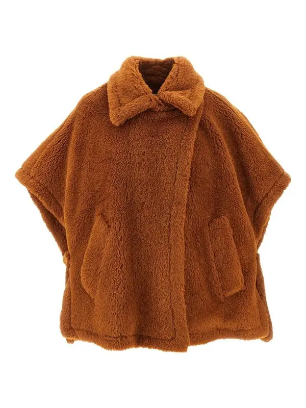 Max Mara Tebe Wool Cape - Brown
