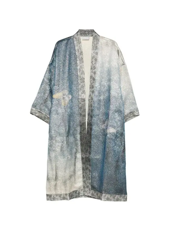 PIERRE-LOUIS MASCIA Printed Kimono Jacket - Sky Blue