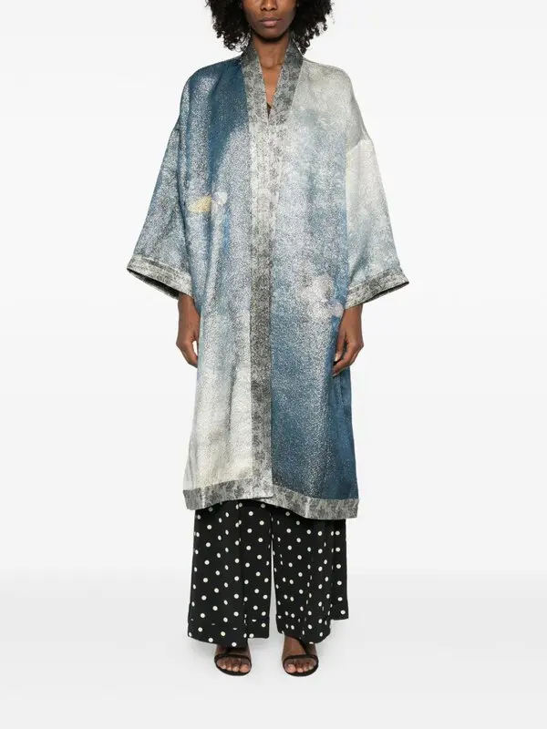 PIERRE-LOUIS MASCIA Printed Kimono Jacket - Sky Blue