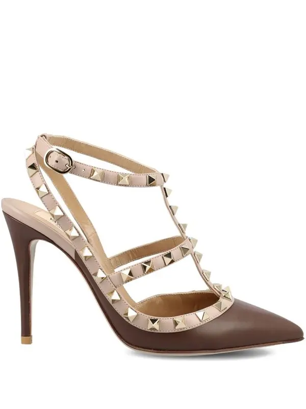 Valentino Garavani Rockstud Leather Pumps - Brown