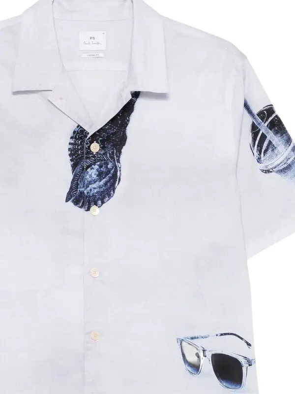 Paul Smith Sunbleached Snaps Cotton Shirt - Grey
