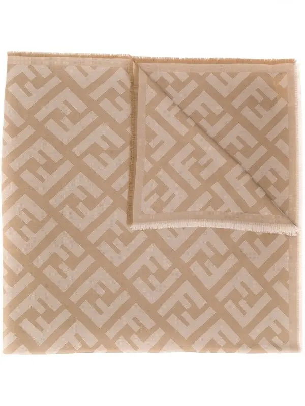 Fendi Ff Wool Scarf - Beige