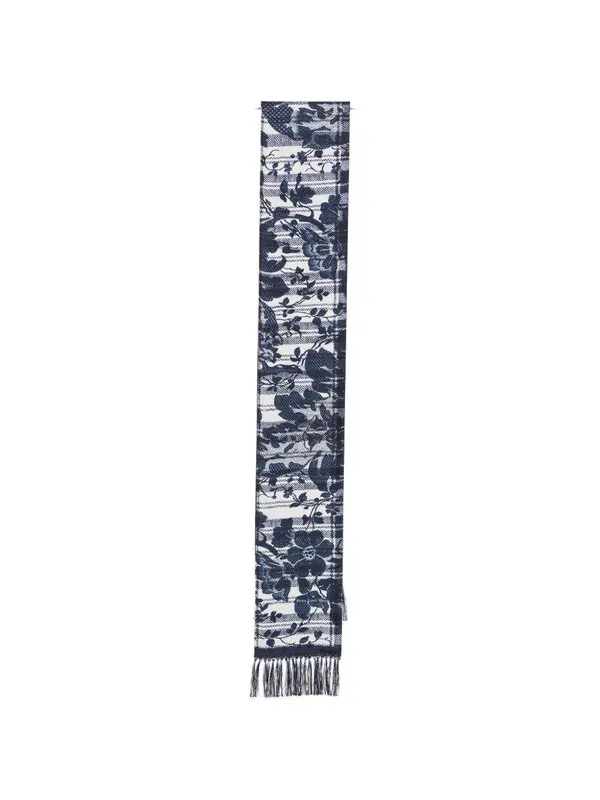 PIERRE-LOUIS MASCIA Printed Silk Scarf - Blue