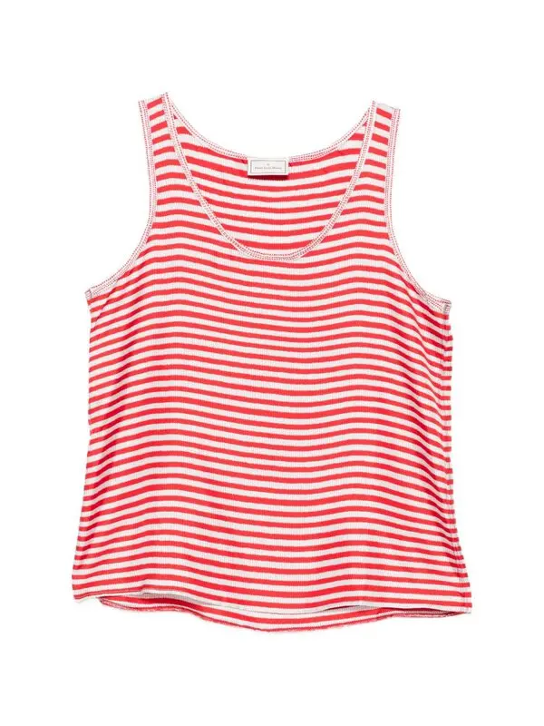 PIERRE-LOUIS MASCIA Striped Silk Top - Red