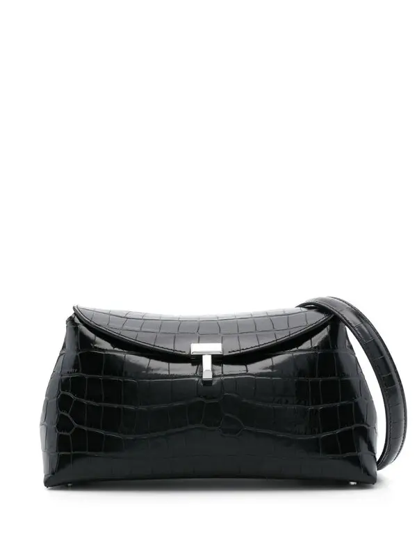 TOTEME T-lock Leather Clutch - Black