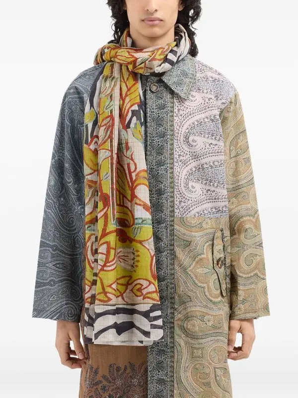 PIERRE-LOUIS MASCIA Printed Silk And Cotton Scarf