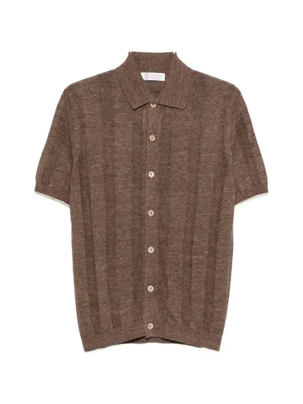 Brunello Cucinelli Linen And Cotton Blend Cardigan - Brown