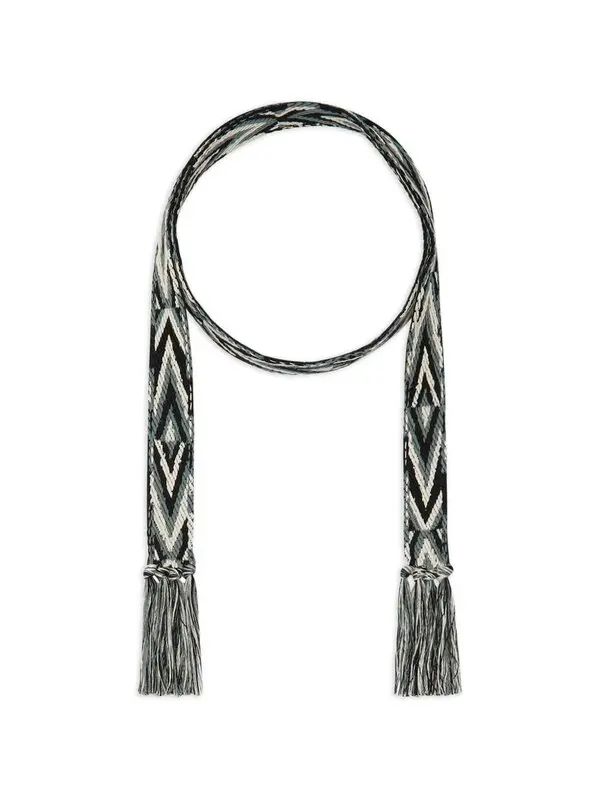 PIERRE-LOUIS MASCIA Printed Silk Belt - Black