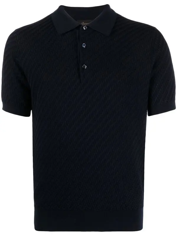 Brioni Cashmere And Cotton Blend Polo Shirt