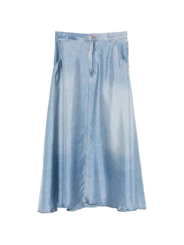 PIERRE-LOUIS MASCIA Printed Silk Skirt - Sky Blue