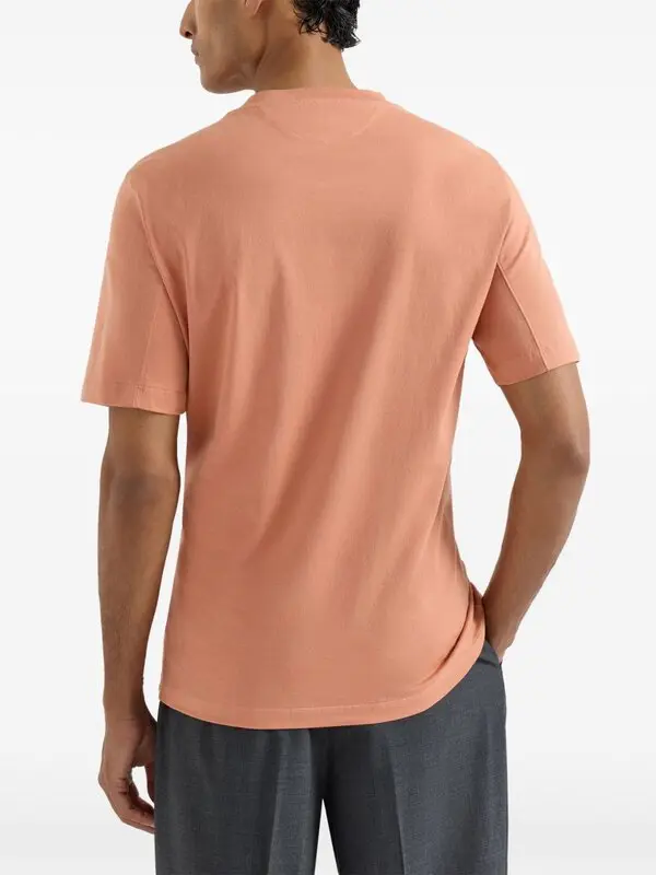 Brunello Cucinelli Logo Cotton T-shirt - Orange