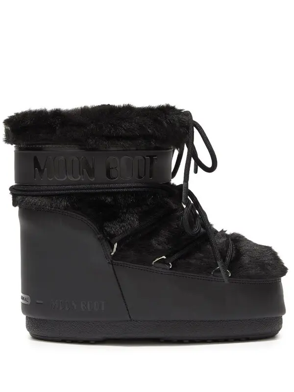 Moon Boot Icon Low Faux Fur Boots - Black