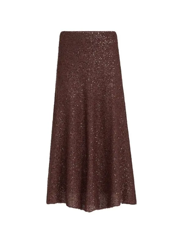 Brunello Cucinelli Wool And Cashmere Skirt - Brown