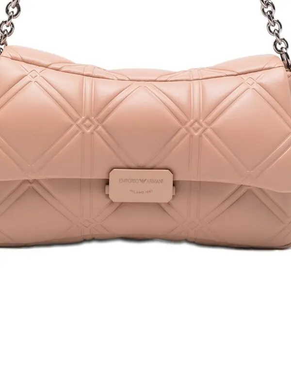 Emporio Armani Leather Shoulder Bag - Beige