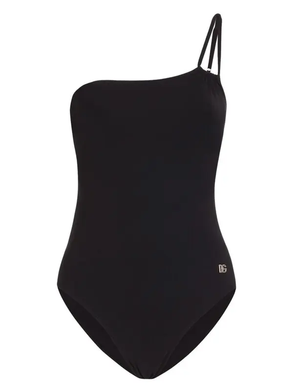 Dolce & Gabbana One-shoulder One-piece Swimsuit - Black