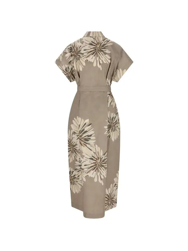 Brunello Cucinelli Printed Cotton Dress - Green