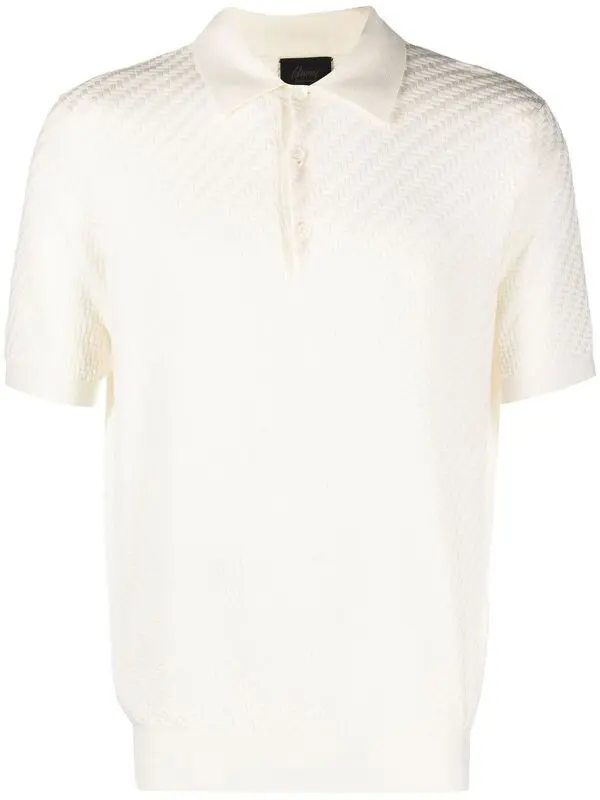 Brioni Cashmere And Cotton Blend Polo Shirt