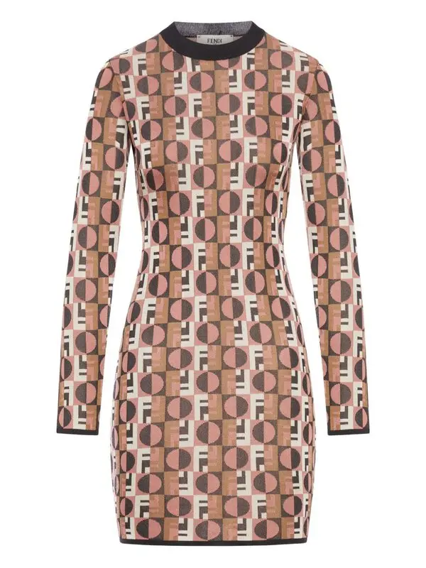 Fendi Printed Midi Dress - Pink