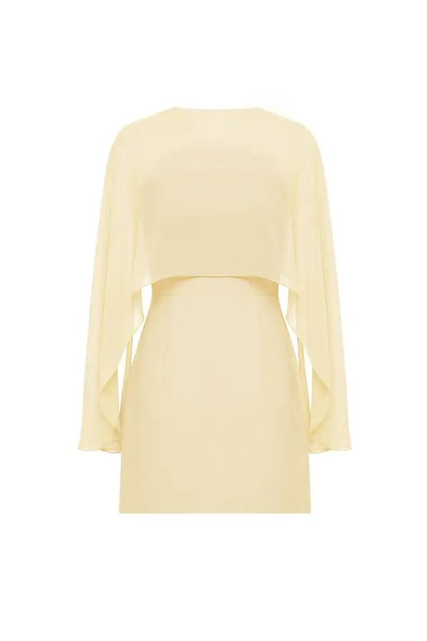 Amanda Uprichard Berkshire Mini Dress With Chiffon Cape