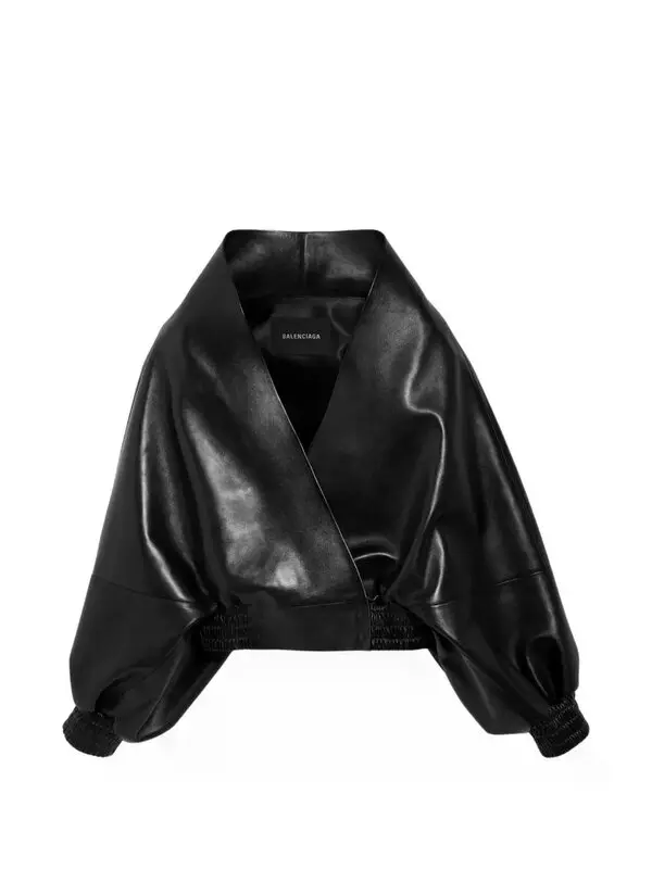 Balenciaga Wrap Wide-sleeve Jacket - Black