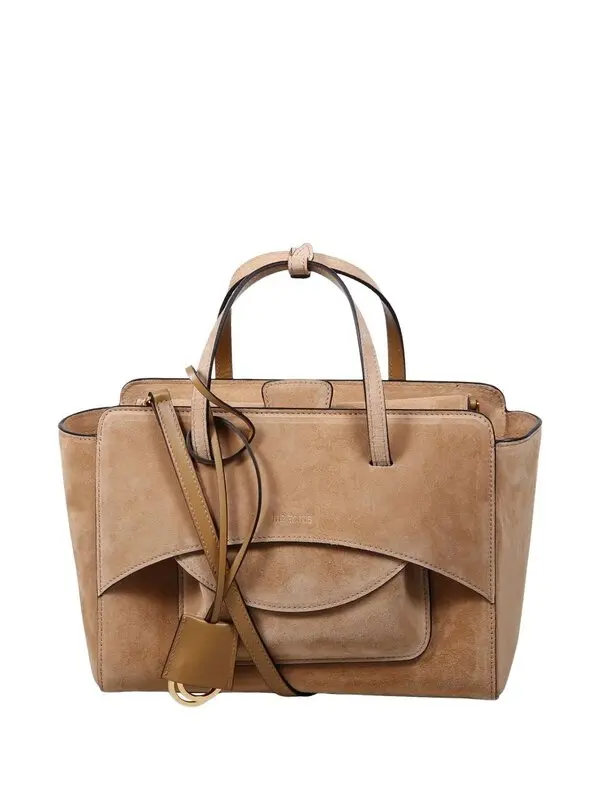 HIDESINS Flap Medium Leather Tote - Beige