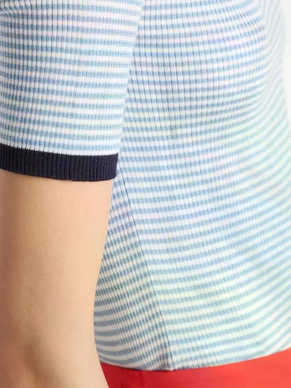 Prada Striped Silk Crew-neck Sweater